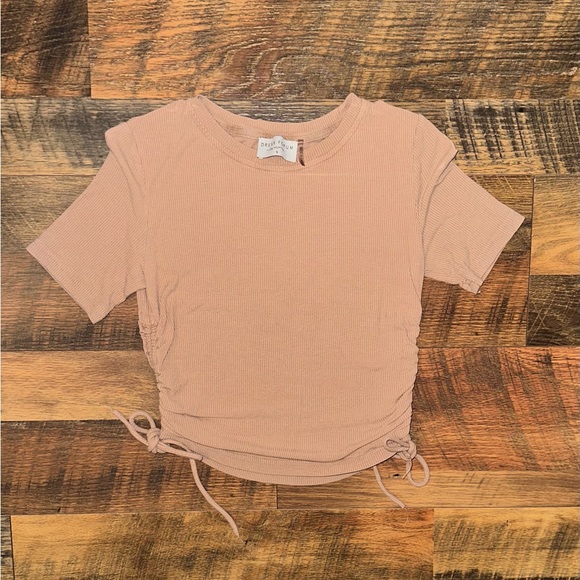 Tops | For Angely Size Small Basic Tan Scrunch Shirt | Poshmark